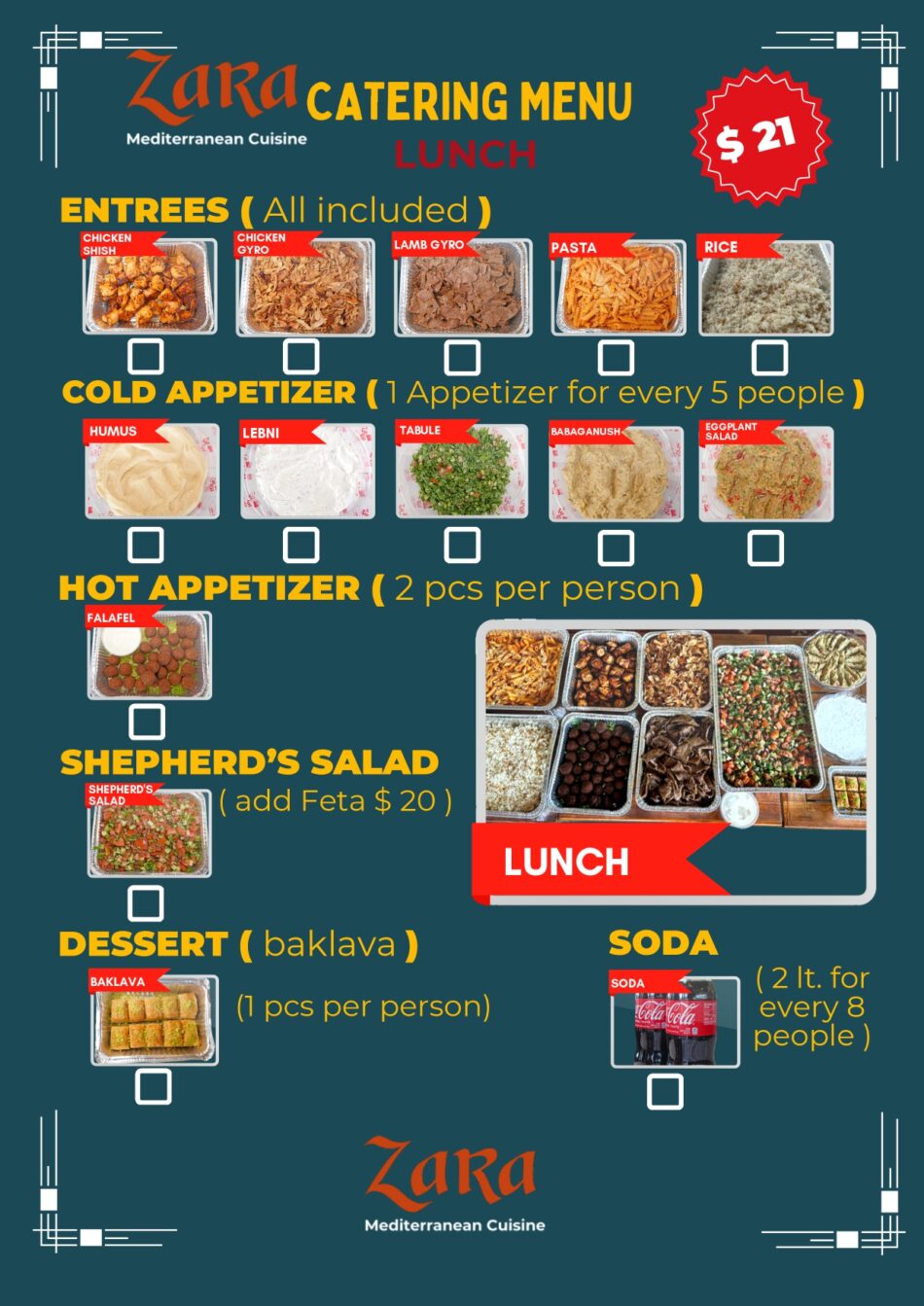 Catering – Zara Cafe Grill